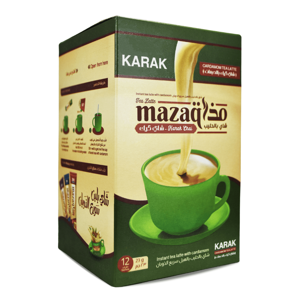 Mazaq Karak Chai Instant Tea Latte With Cardamom And Milk Powder And S